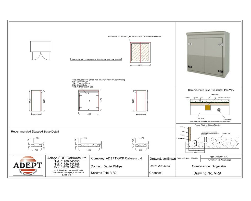 VR9 - 1455w x 700 x 1485 - Adept GRP
